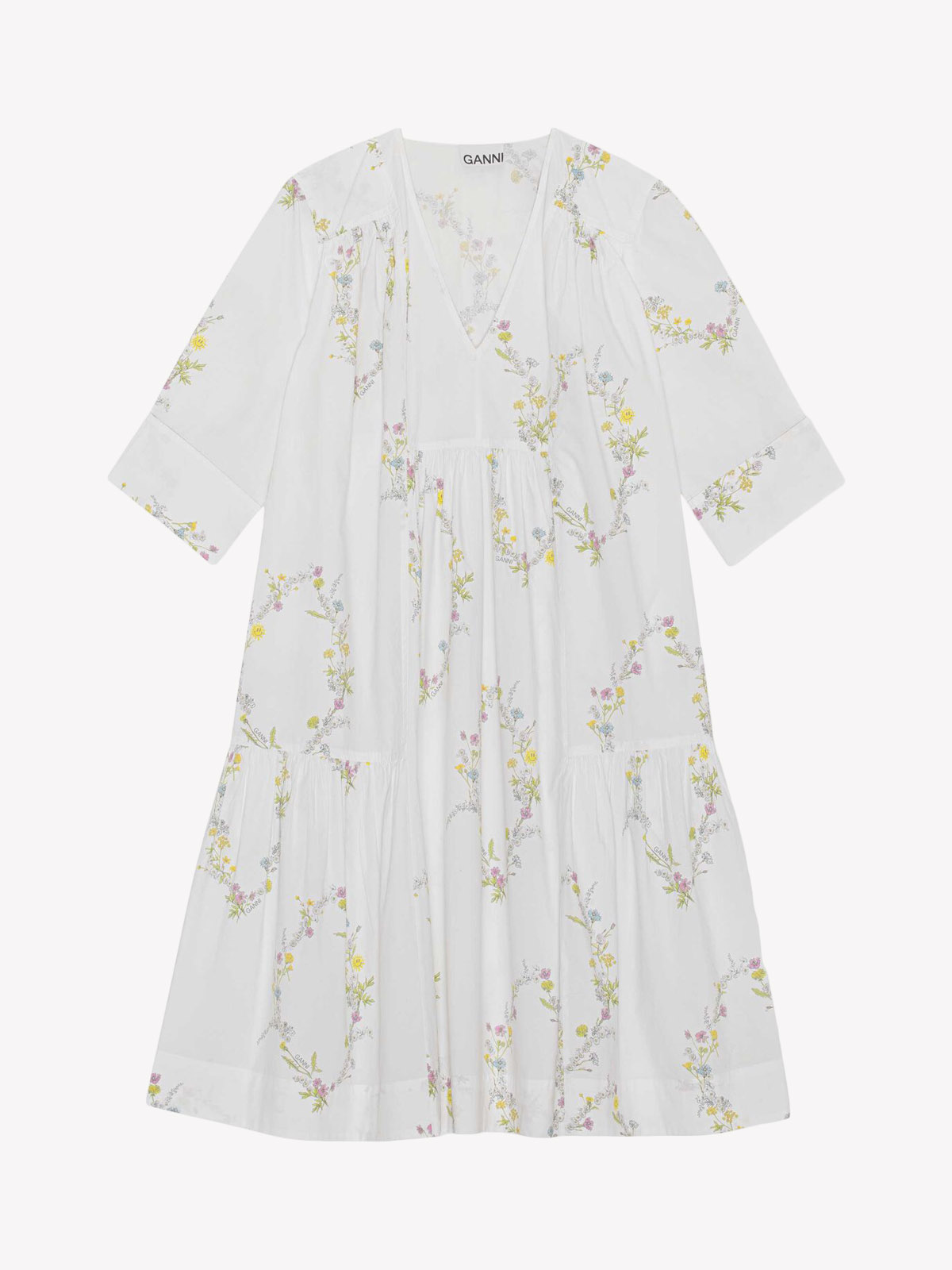 F7093 Printed kjole fra Ganni - Shop på GUNDTOFT.dk