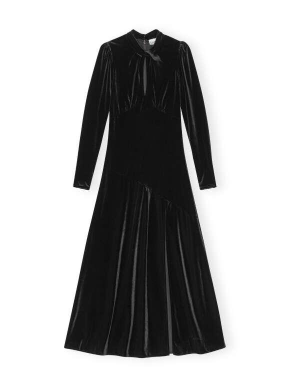 LANG VELVET KJOLE SORT | Ganni - Shop nu > Gundtoft